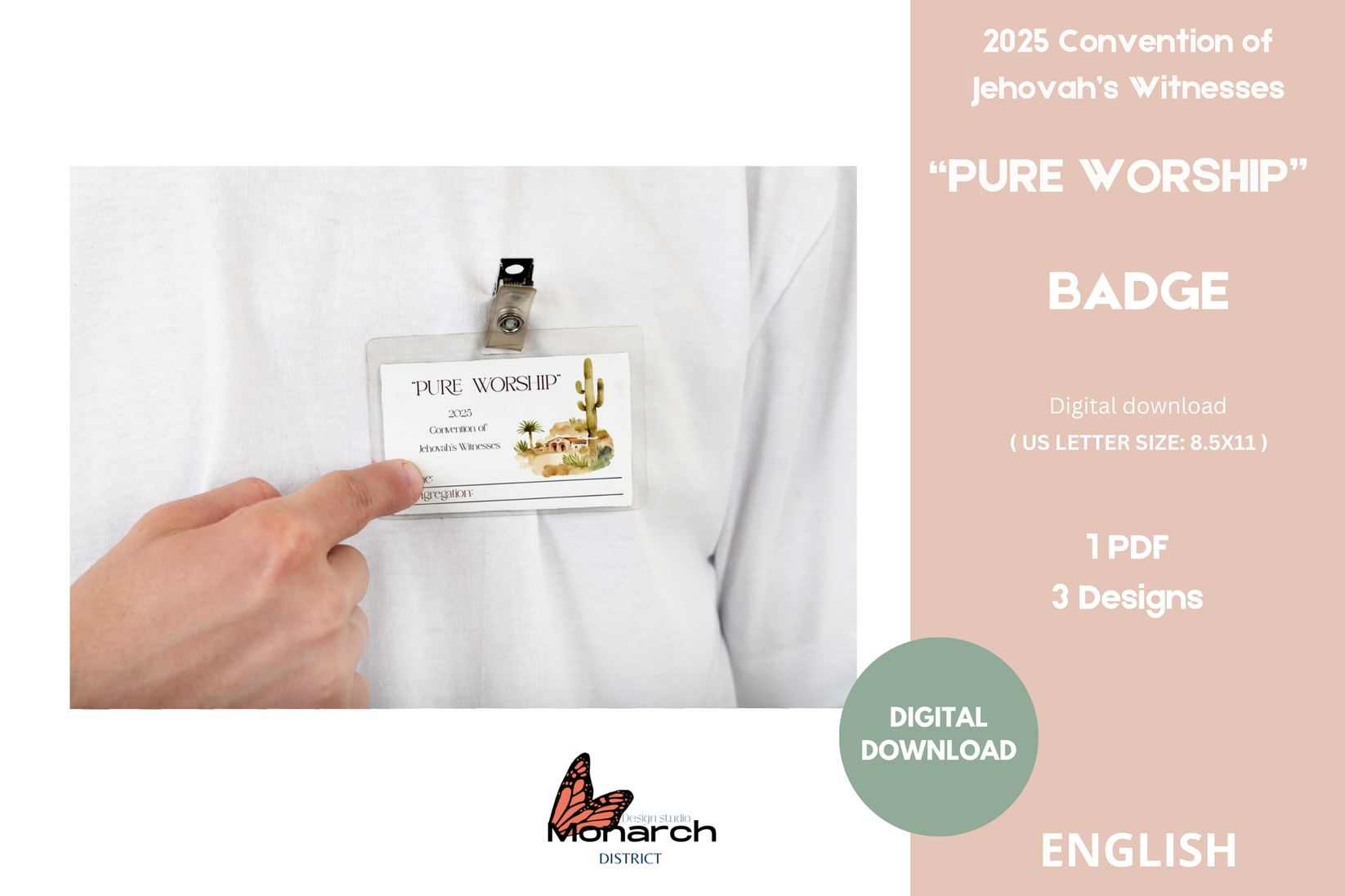 DIGITAL | ENGLISH Badge Lapel 2025 Convention PURE WORSHIP. Version 1 ...